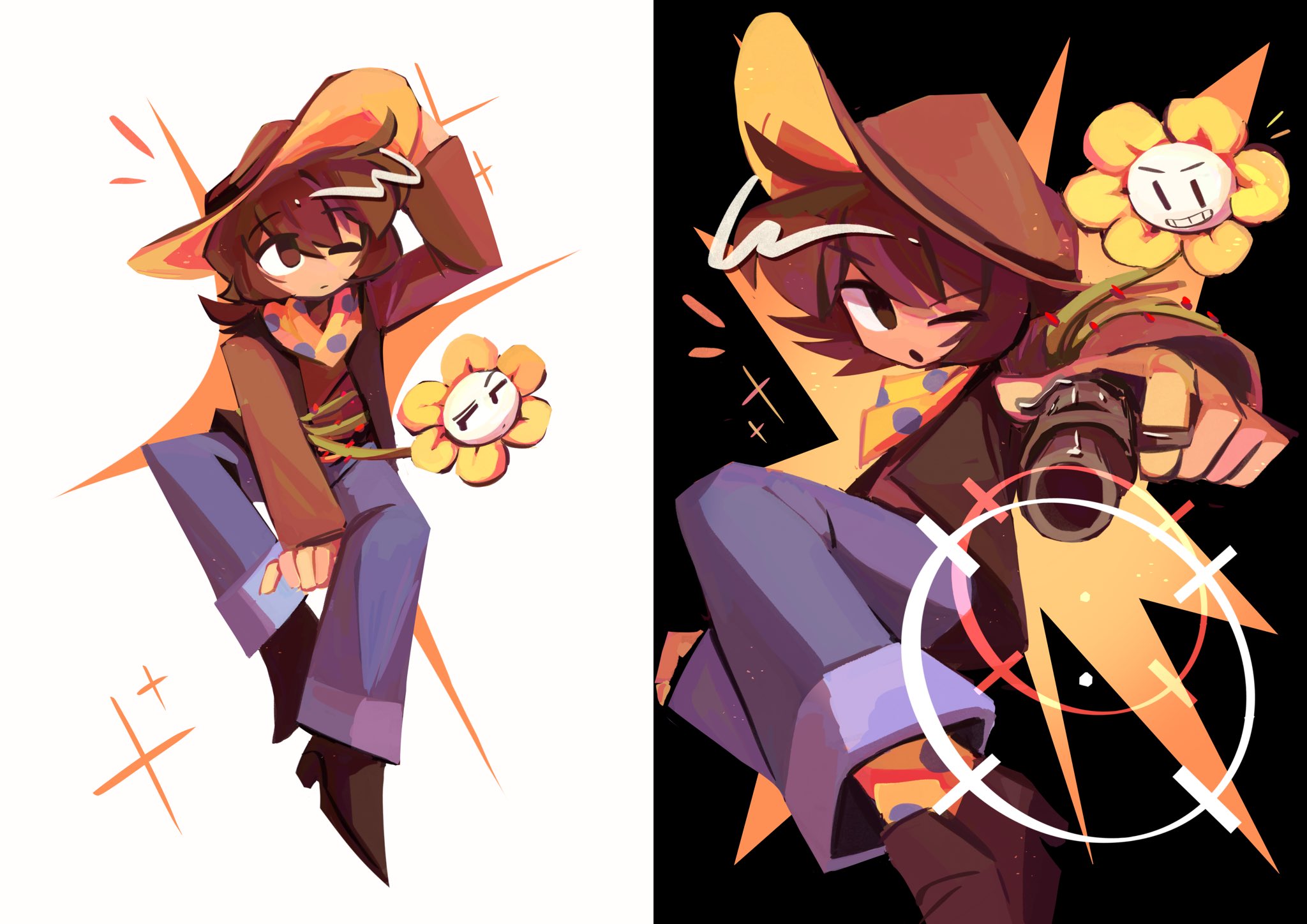 Safebooru - 1other :o aiming aiming at viewer bandana black background ...