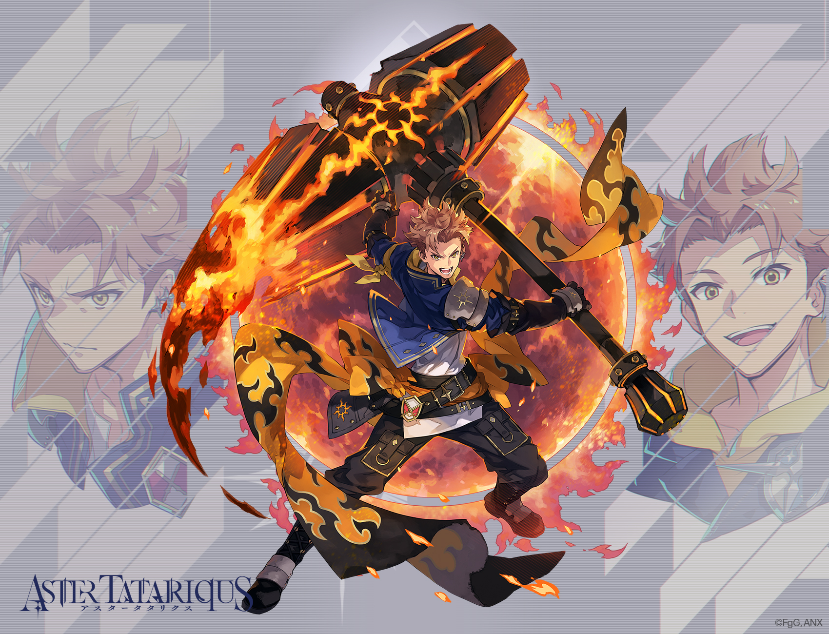 Safebooru - 1boy armor aster tatariqus bandana bandana around arm belt black belt black footwear ...