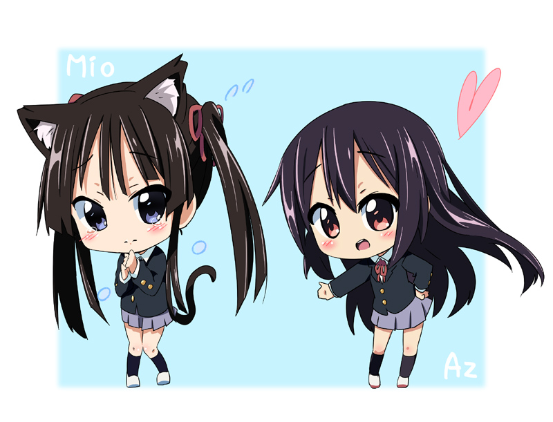 Safebooru - akiyama mio alternate hairstyle animal ears black hair blue ...