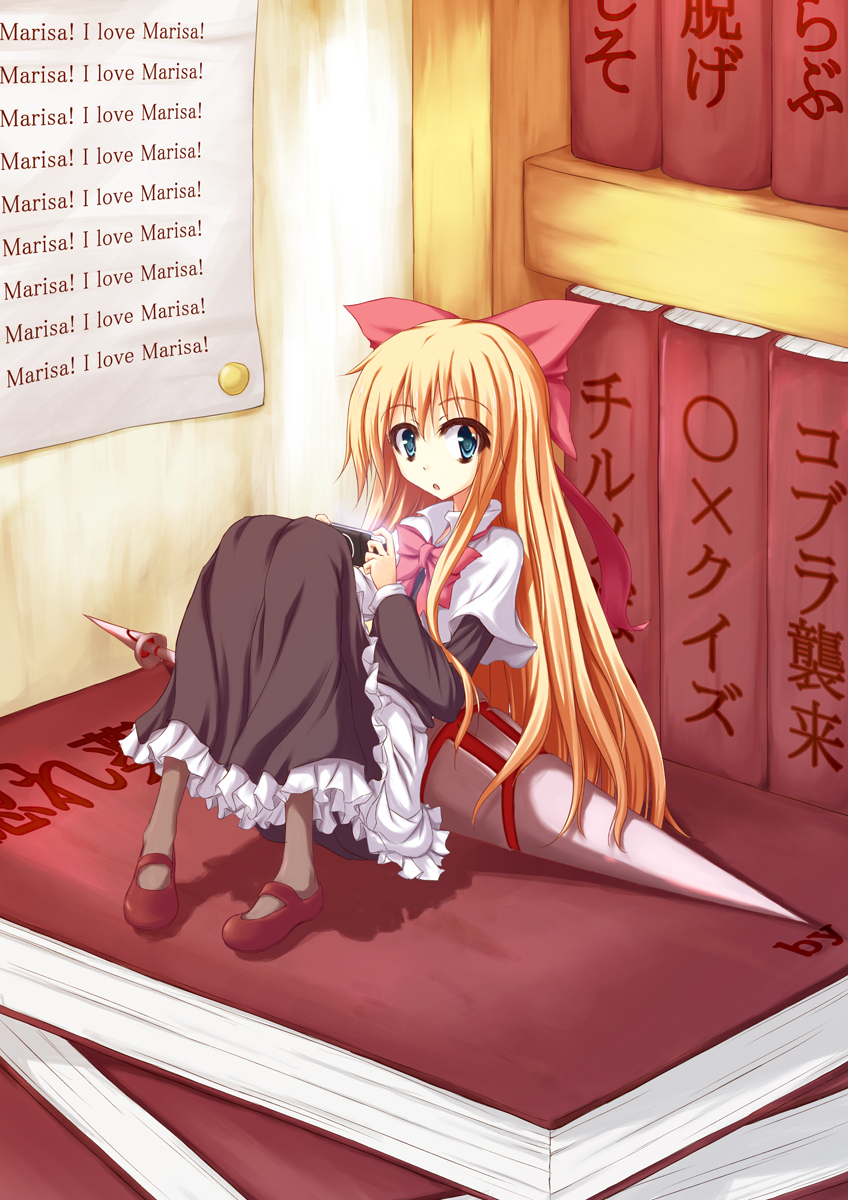 Safebooru - barasu blonde hair blue eyes doll english highres lance ...