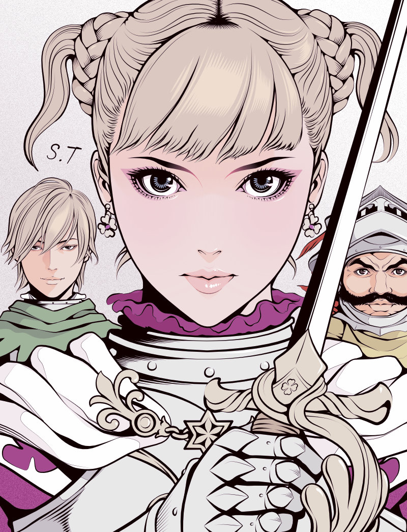 Safebooru - 1girl 2boys armor azan (berserk) berserk blonde hair blunt ...