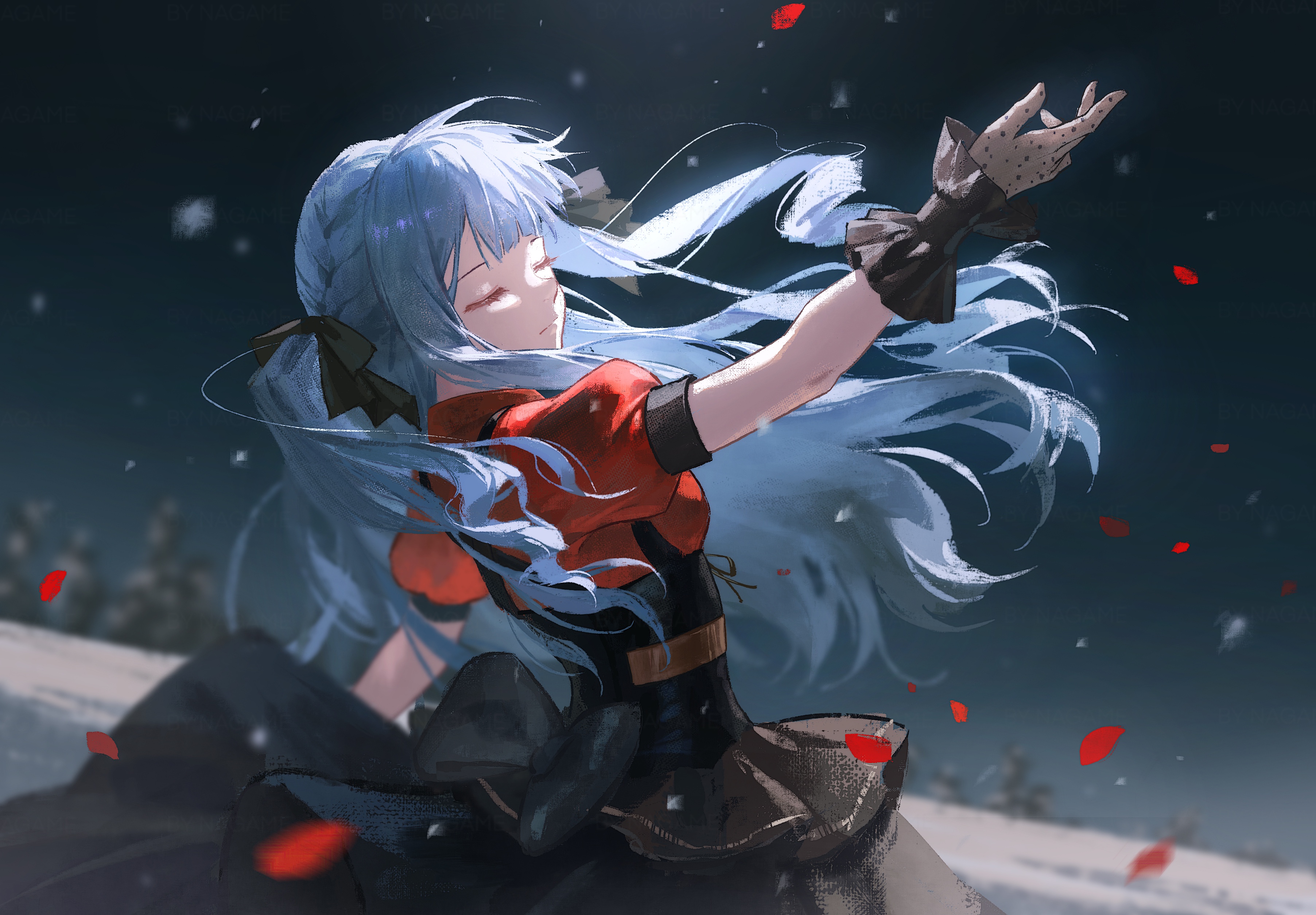 Safebooru - 1girl absurdres arm up bang dream! bang dream! it's mygo!!!!! black bow black corset ...