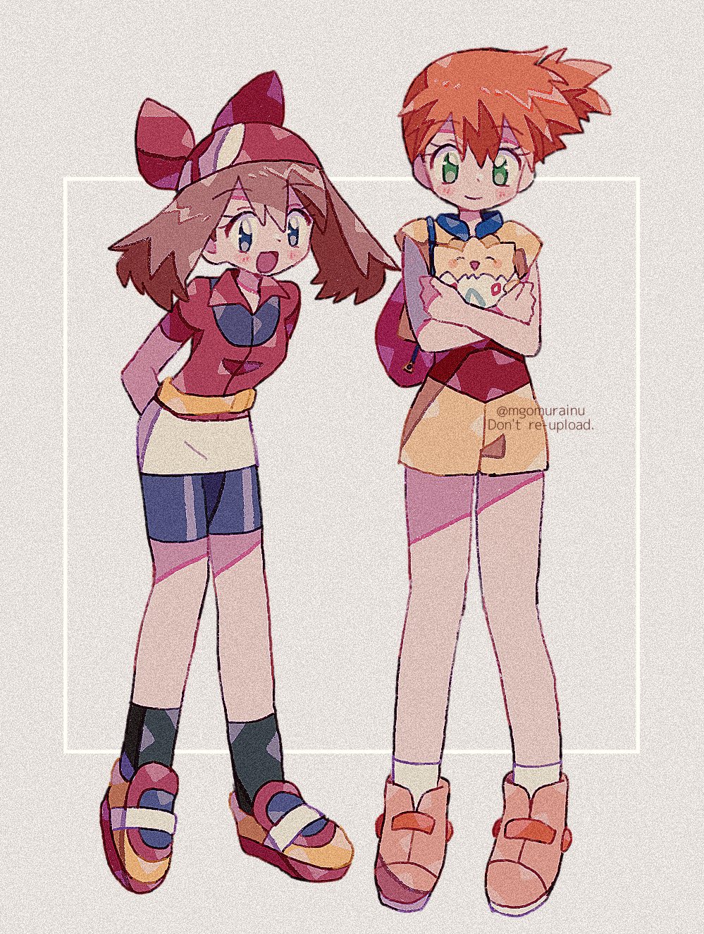 Safebooru - 1girl bandana bike shorts blue eyes blush breasts brown hair green eyes hairband hat ...