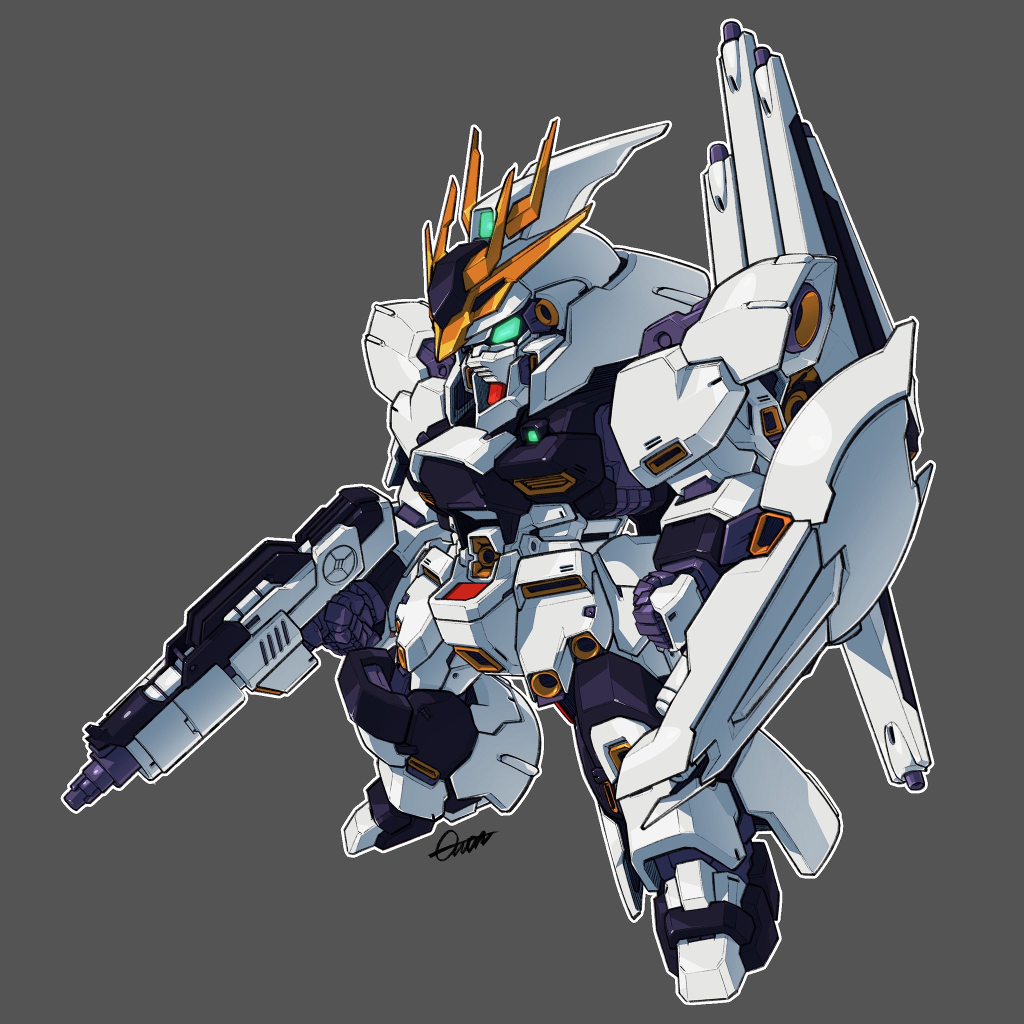 Safebooru - beam rifle char's counterattack chibi commentary energy gun ...