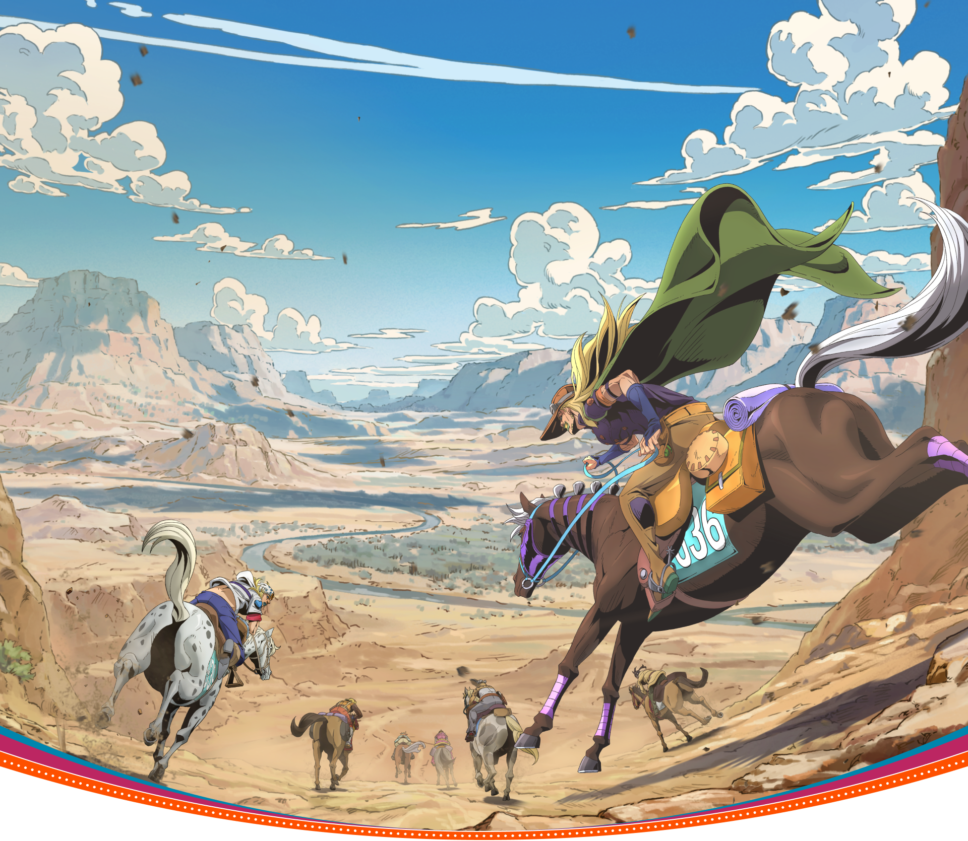 Safebooru - 1girl 5boys blonde hair blue sky bridal gauntlets brown ...