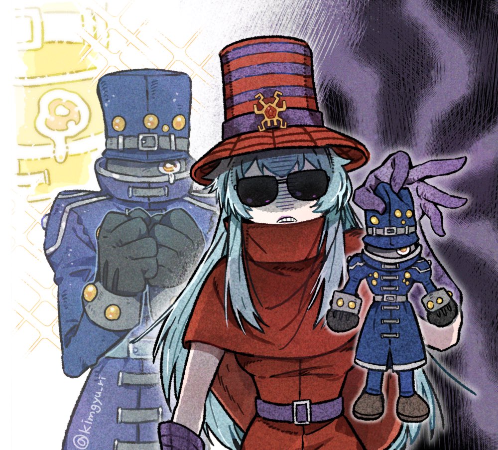 Safebooru - 1boy 1girl archnemon blue coat blue hair blue hat breasts ...