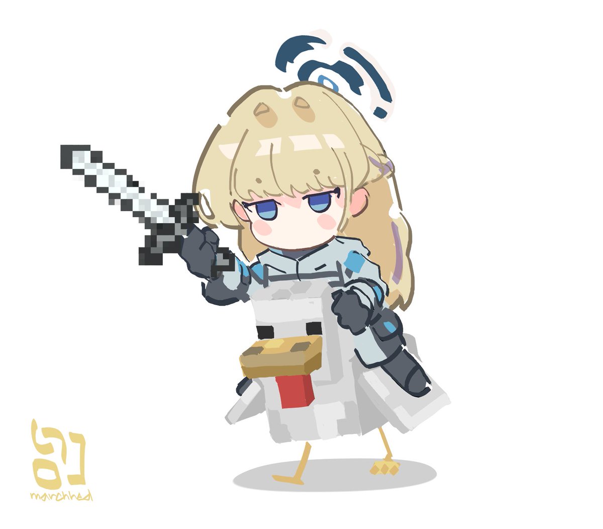 Safebooru - 1girl a minecraft movie animal artist name bird blonde hair ...