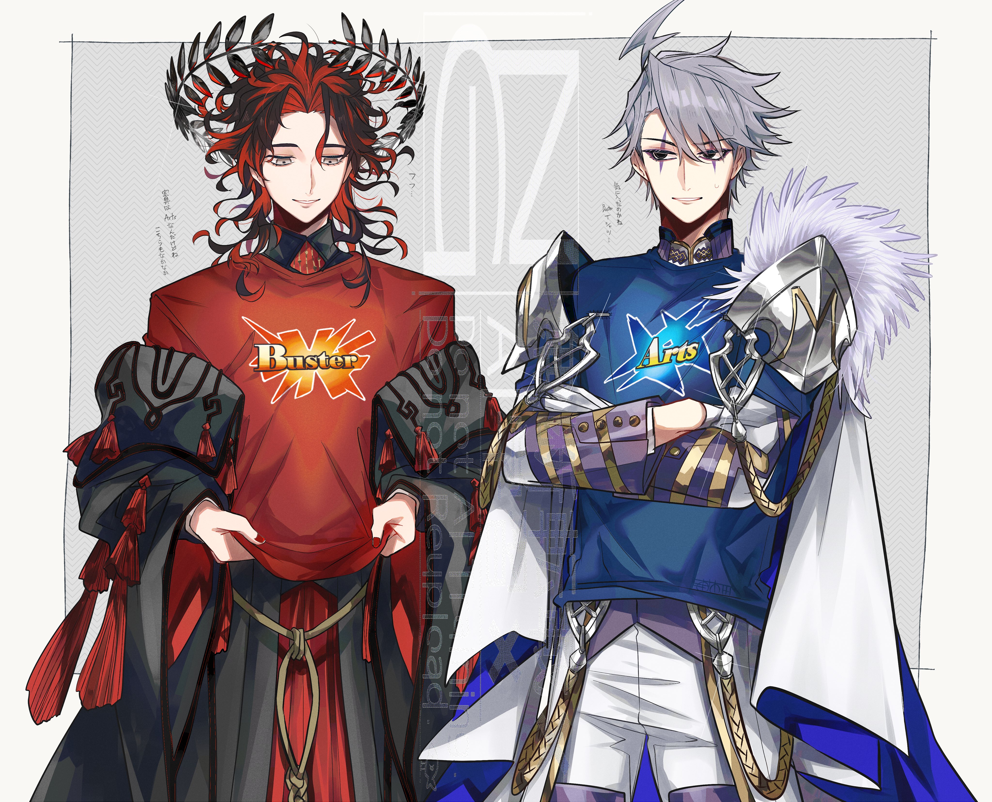 Safebooru - 2boys absurdres ahoge arts shirt black eyes black hair ...