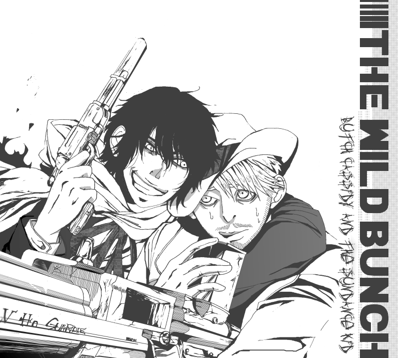 Safebooru - arm around neck black hair butch cassidy character name ...