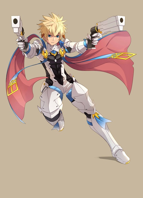 Safebooru - armor blonde hair blue eyes brown background cape chung ...