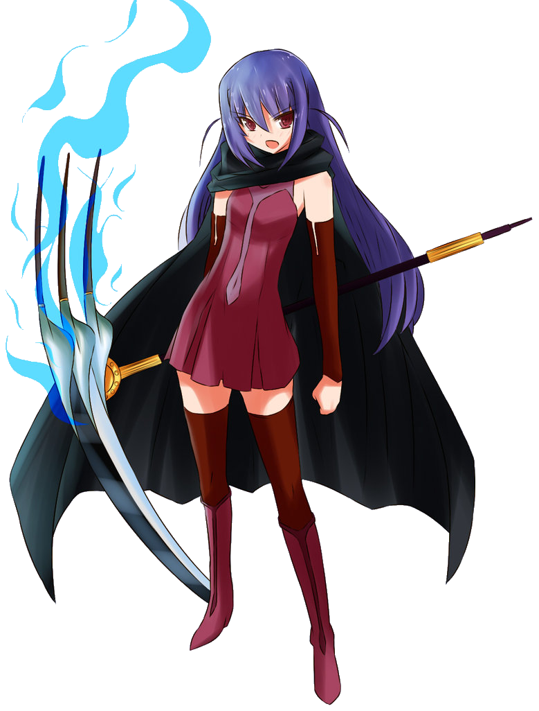 Safebooru - blue hair boots cape detached sleeves dress flat chest ...