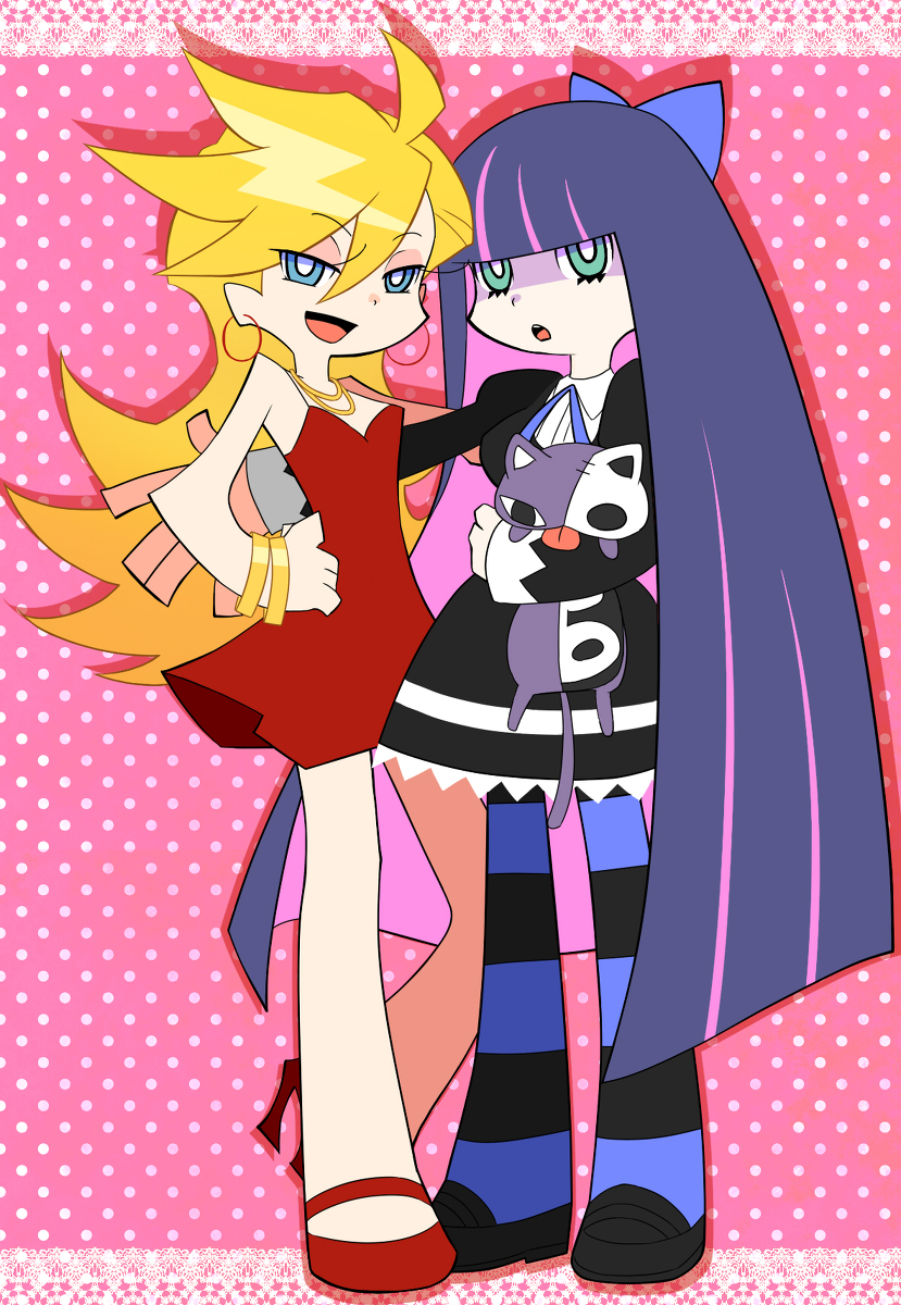 Safebooru - bow dress gothic highres panty & stocking with garterbelt ...