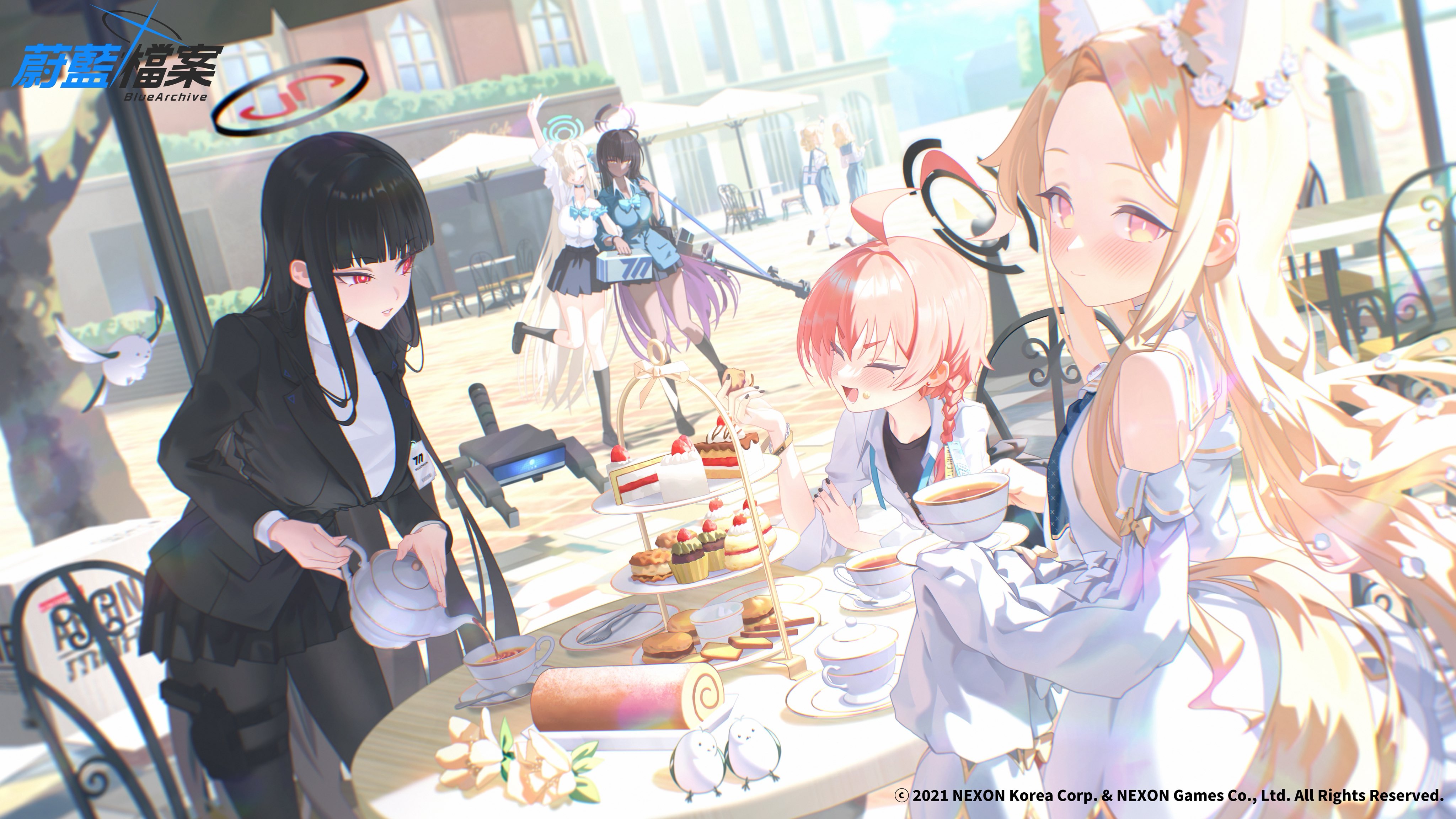 Safebooru - 6+girls absurdres ahoge animal ear fluff animal ears anti-materiel rifle asuna (blue ...