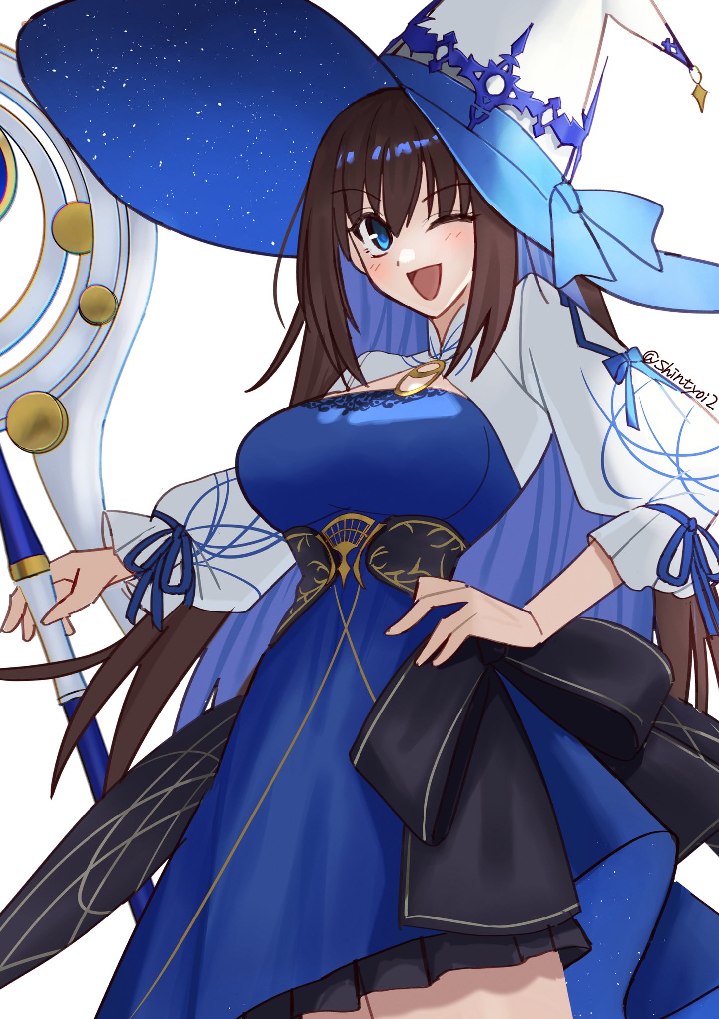 Safebooru - 1girl aozaki aoko aozaki aoko (fgo fes. 2025) blue dress ...