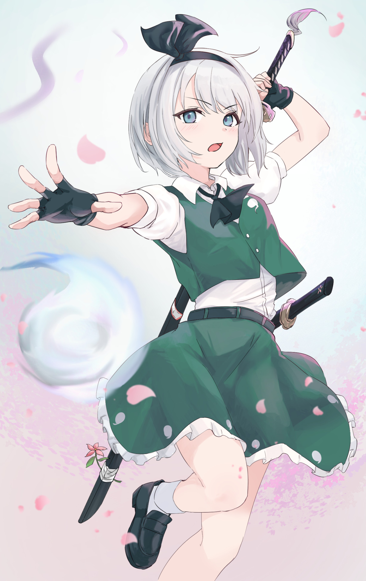 Safebooru - 1girl ascot black ascot black gloves black hairband black ...