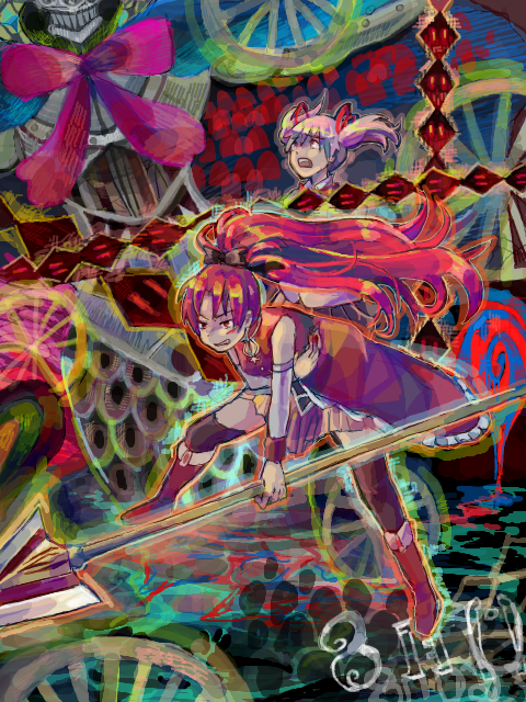 Safebooru - boots bow hair bow injury kaname madoka magical girl mahou ...