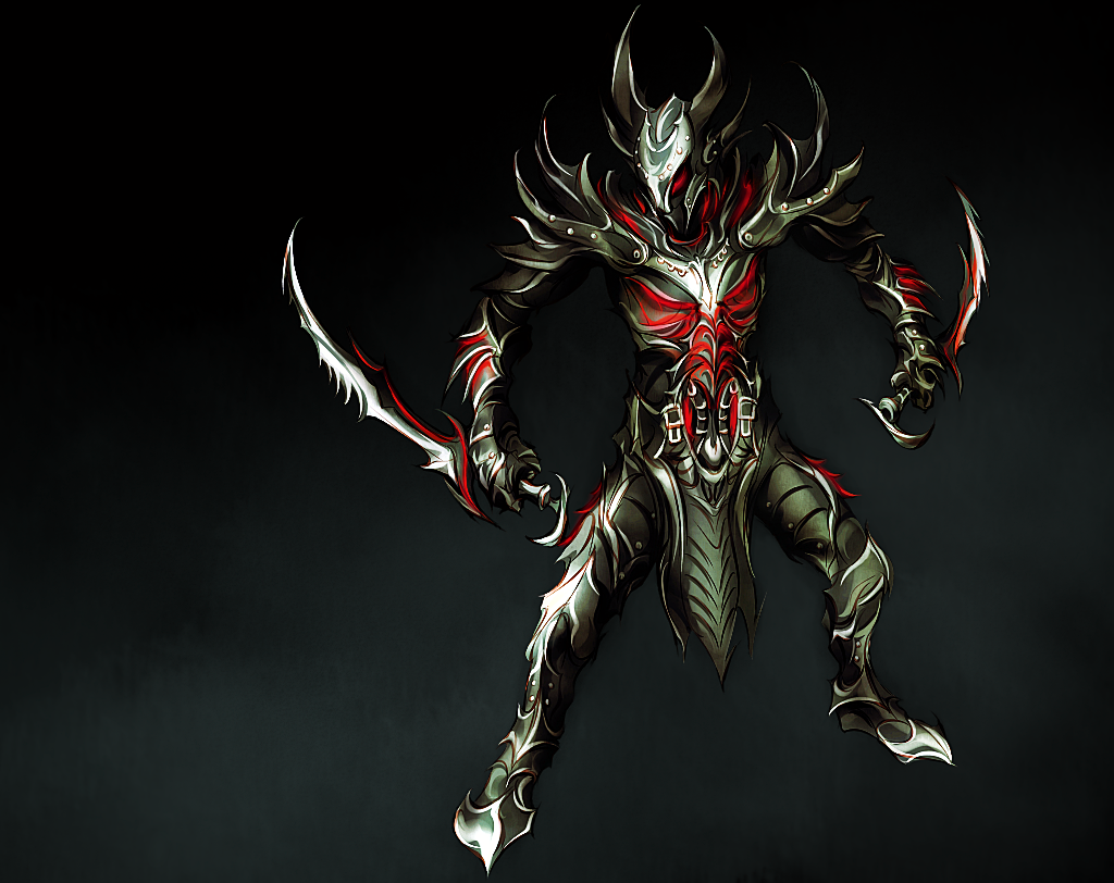 Safebooru - byneet daedra demon dual wielding full armor helmet horns ...