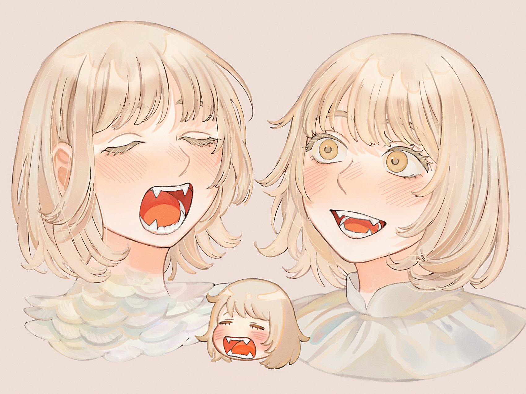 Safebooru - 1girl alt text blonde hair blush brown background chibi ...