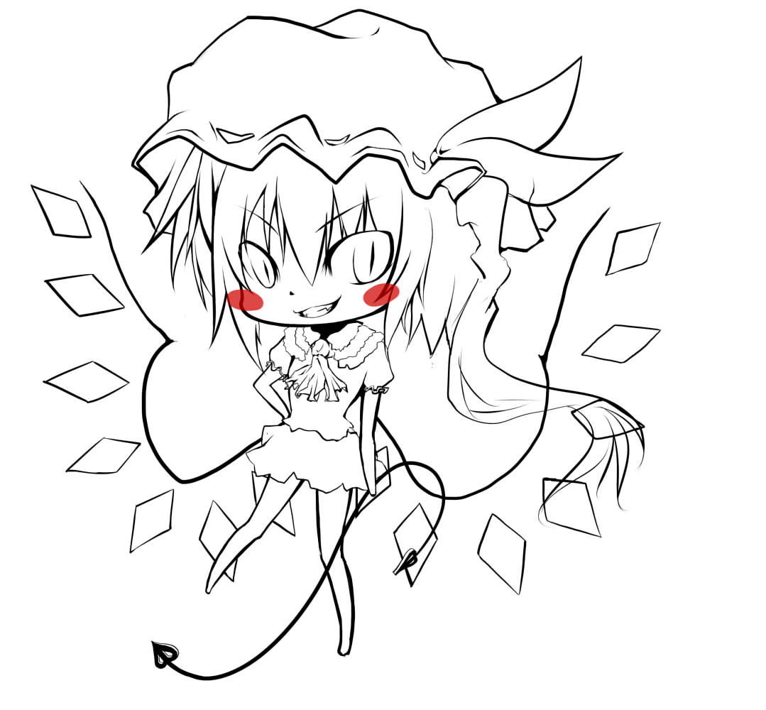 Safebooru - ascot blush stickers chibi fang flandre scarlet hachachi ...