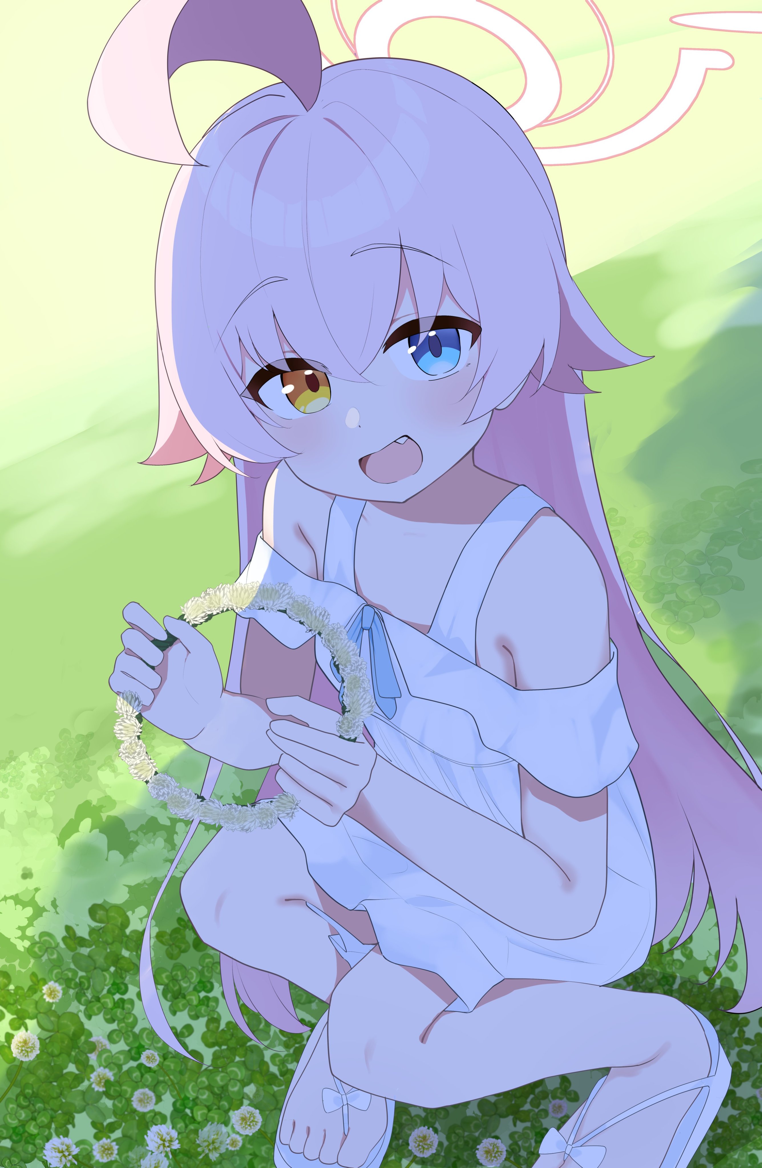 Safebooru - 1girl absurdres ahoge bare shoulders blue archive blue bow blue eyes bow breasts ...