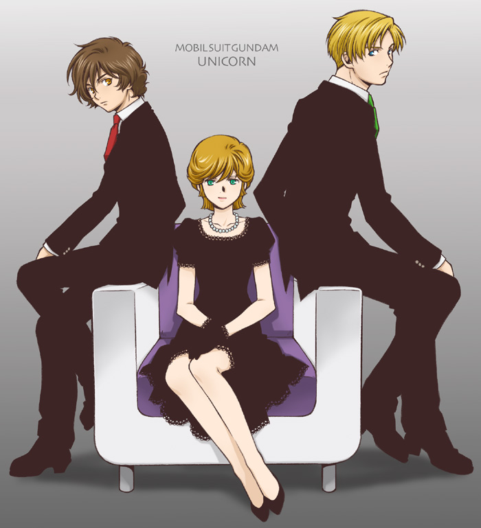 Safebooru - 2boys audrey burne banagher links black gloves blonde hair ...