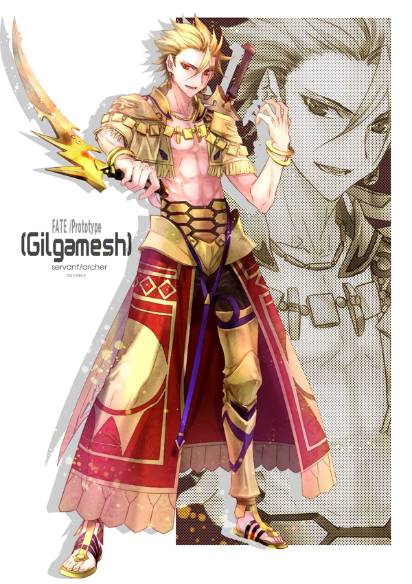 Safebooru - abs archer (fate/prototype) armor blonde hair bracelet ...