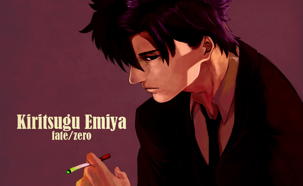 Safebooru - black eyes black hair character name cigarette emiya ...