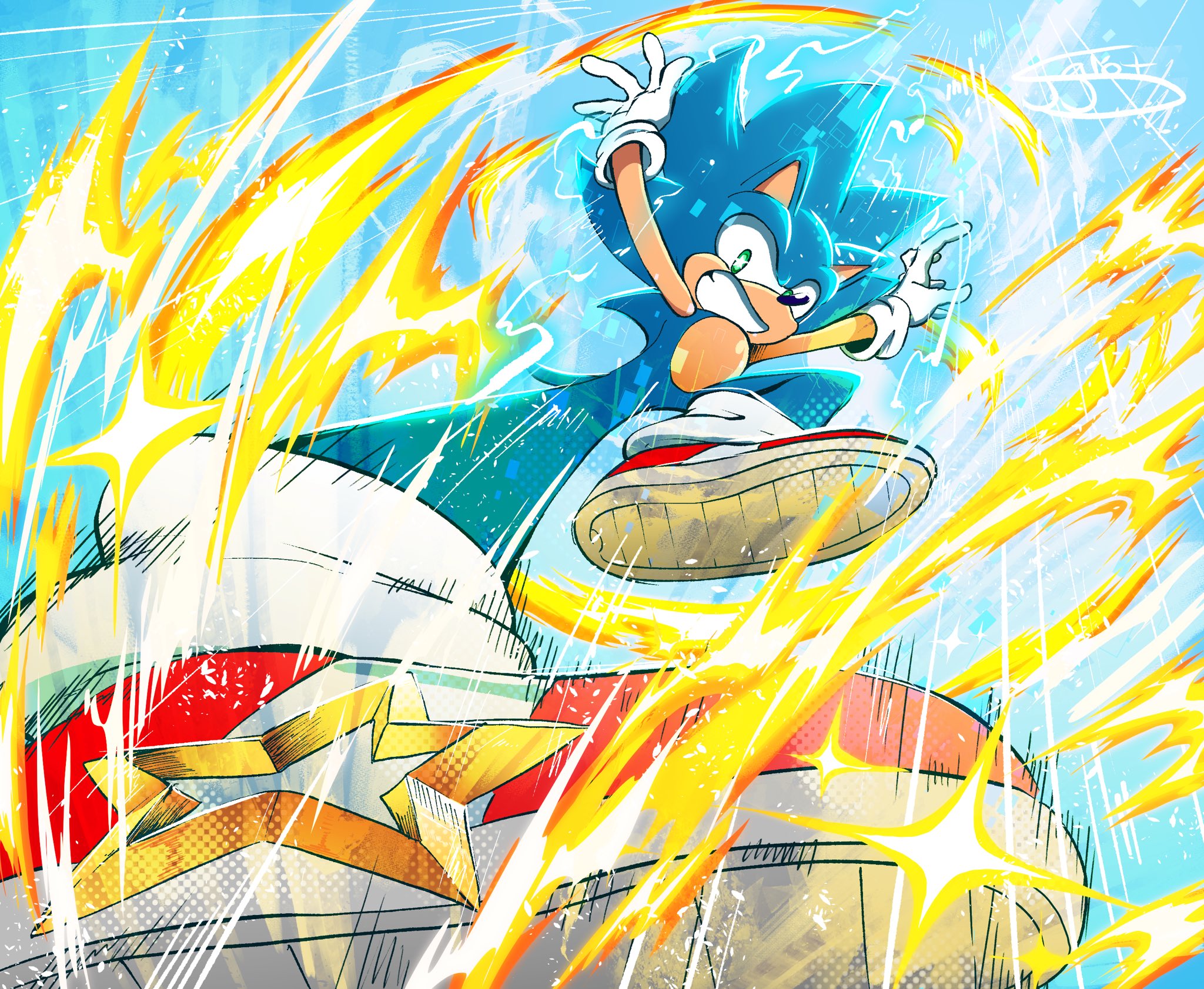 Safebooru - 1boy flying kick full body gloves green eyes highres ...