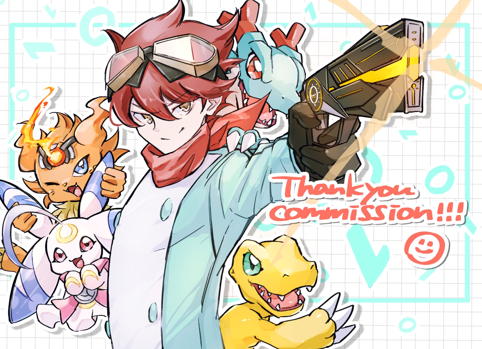 Safebooru - 1boy agumon brown hair commission coronamon digimon digimon ...