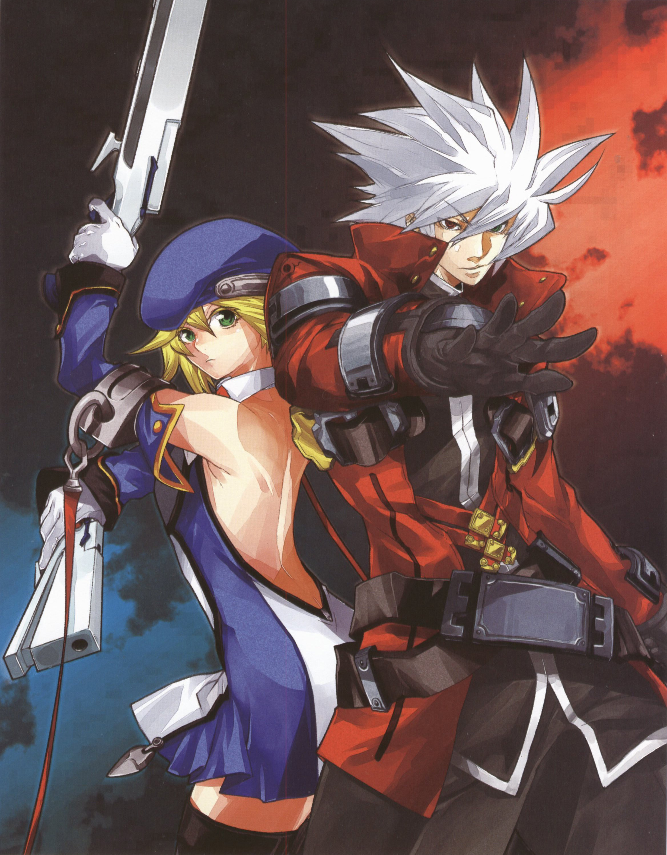 Safebooru - beret blazblue blonde hair bolverk detached sleeves dual ...