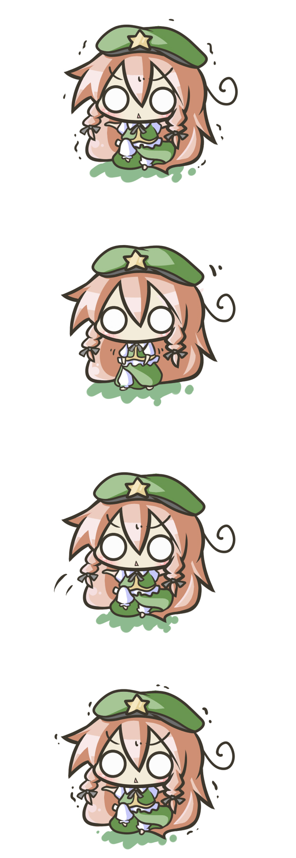 Safebooru - chibi hat highres hong meiling long hair o o red hair ...