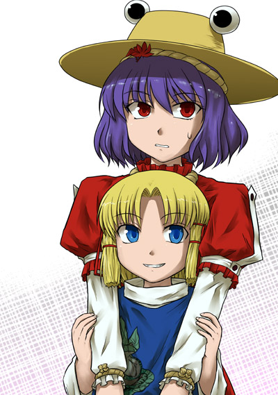 Safebooru - blonde hair blue eyes blue hair bust grin hat hat removed ...