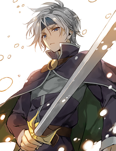 Safebooru - blue eyes cape grey hair headband komecchi madou monogatari ...