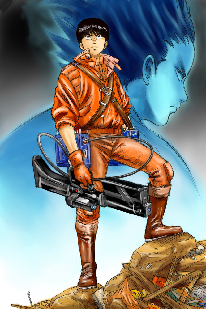 Safebooru - akira black eyes black hair boots cyberpunk ghost ...