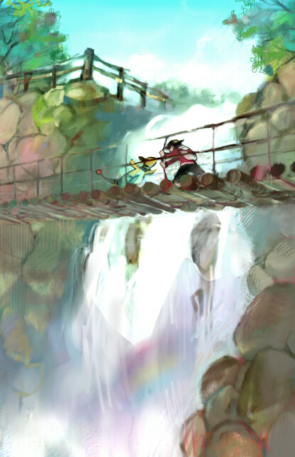 Safebooru - ampharos background bag baseball cap bridge creature gold ...