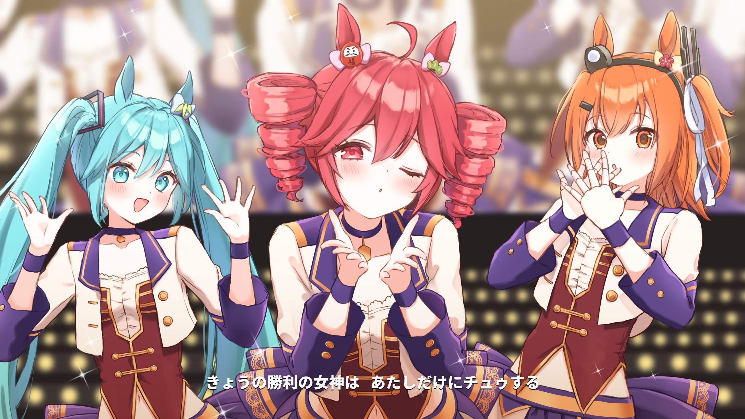 Safebooru - 3girls :d :o ;o a.i. voice adachi rei ahoge alternate ...