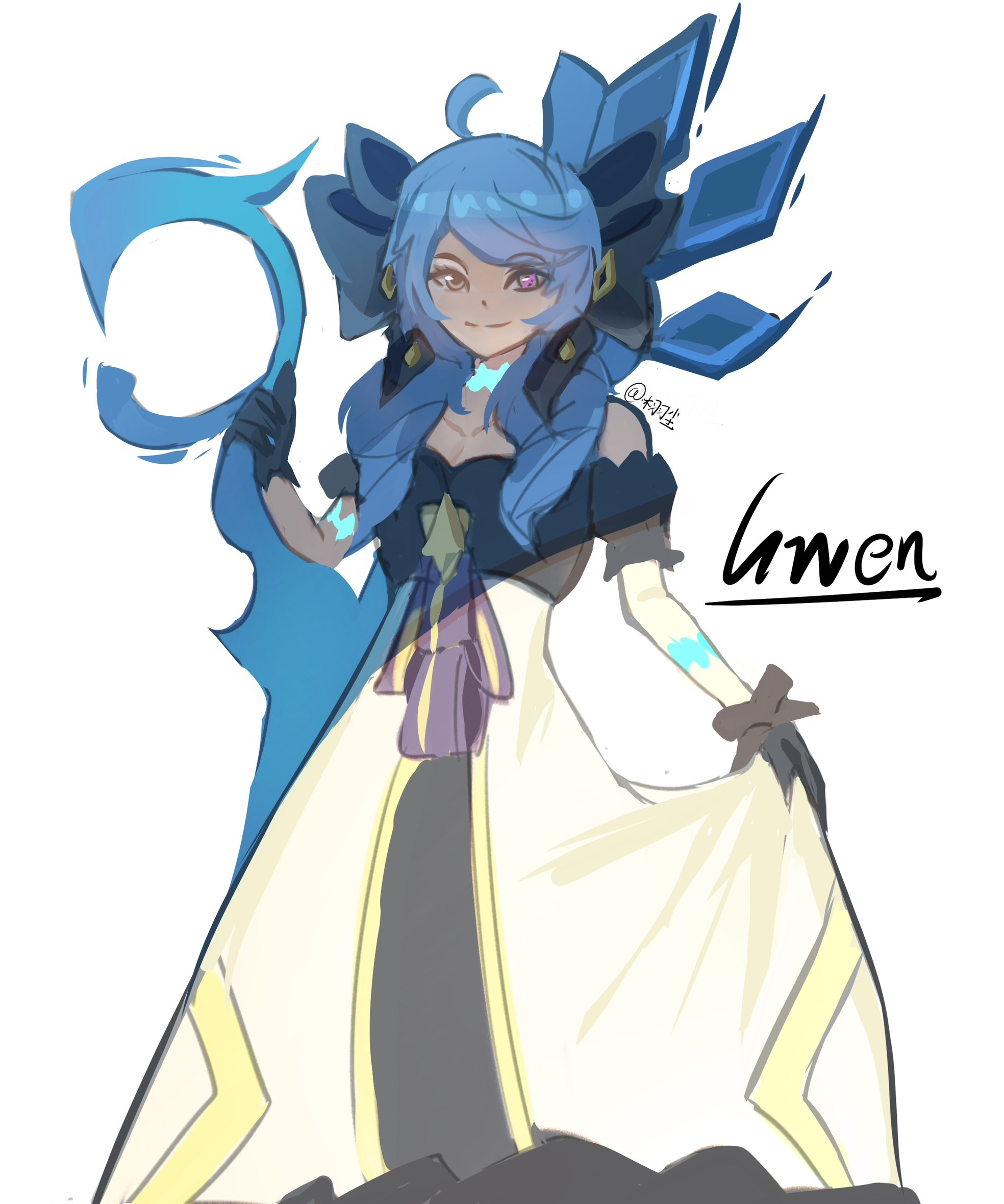 Safebooru - 1girl ahoge bare shoulders black bow black gloves bow ...