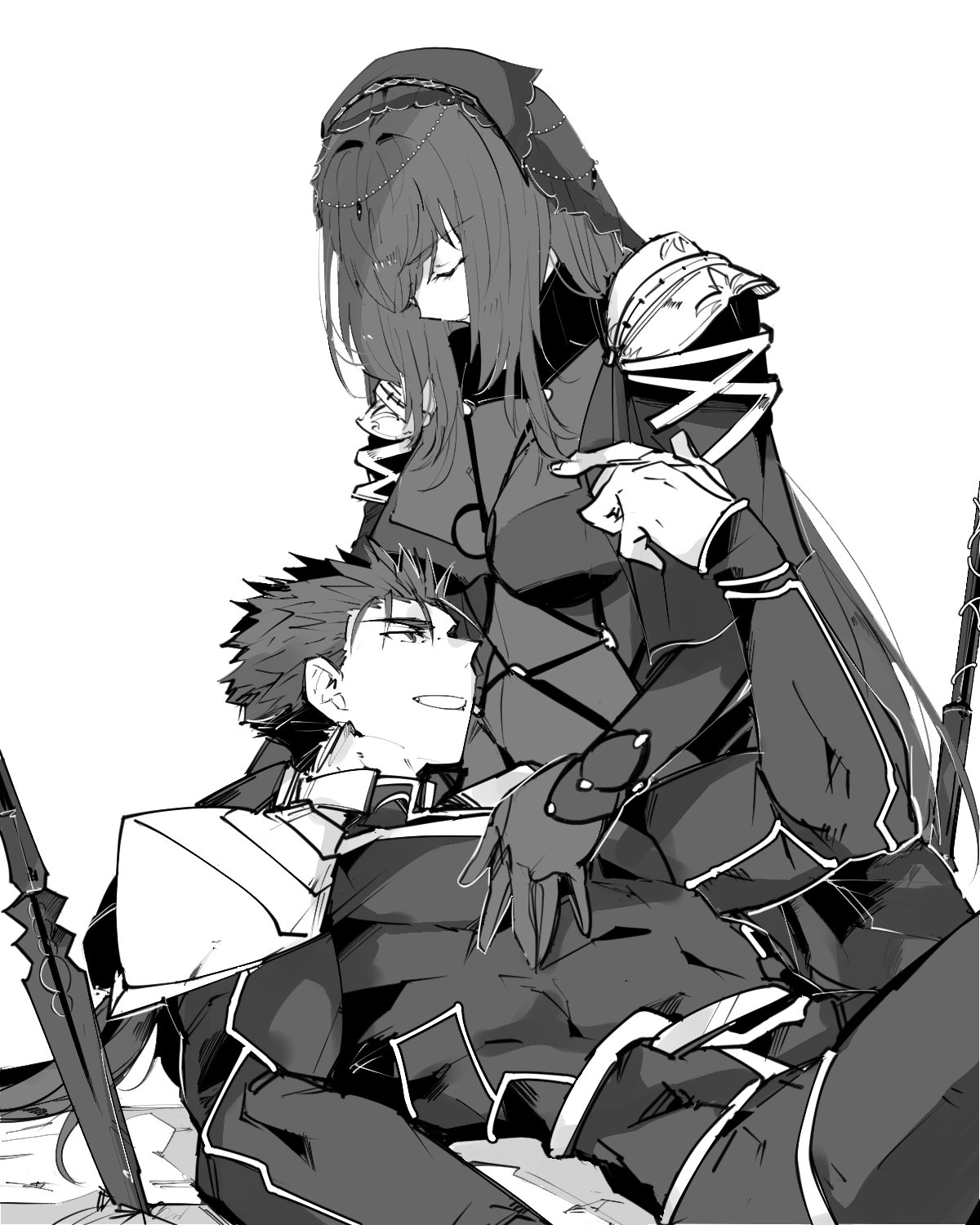 Safebooru - 1boy 1girl armor bodysuit breasts cu chulainn (fate) fate ...