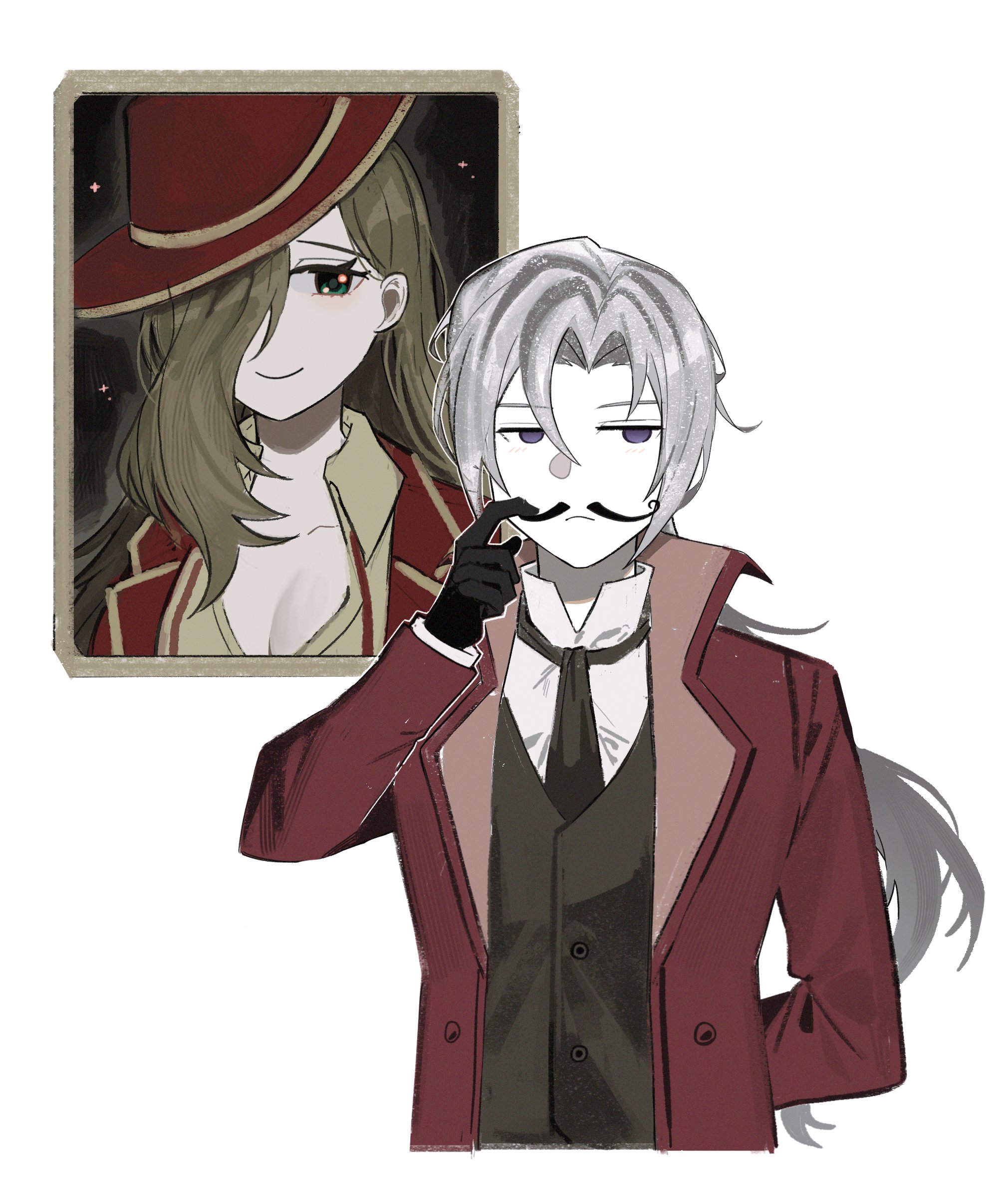 Safebooru - asdf1211950 black eyes black gloves black necktie black ...