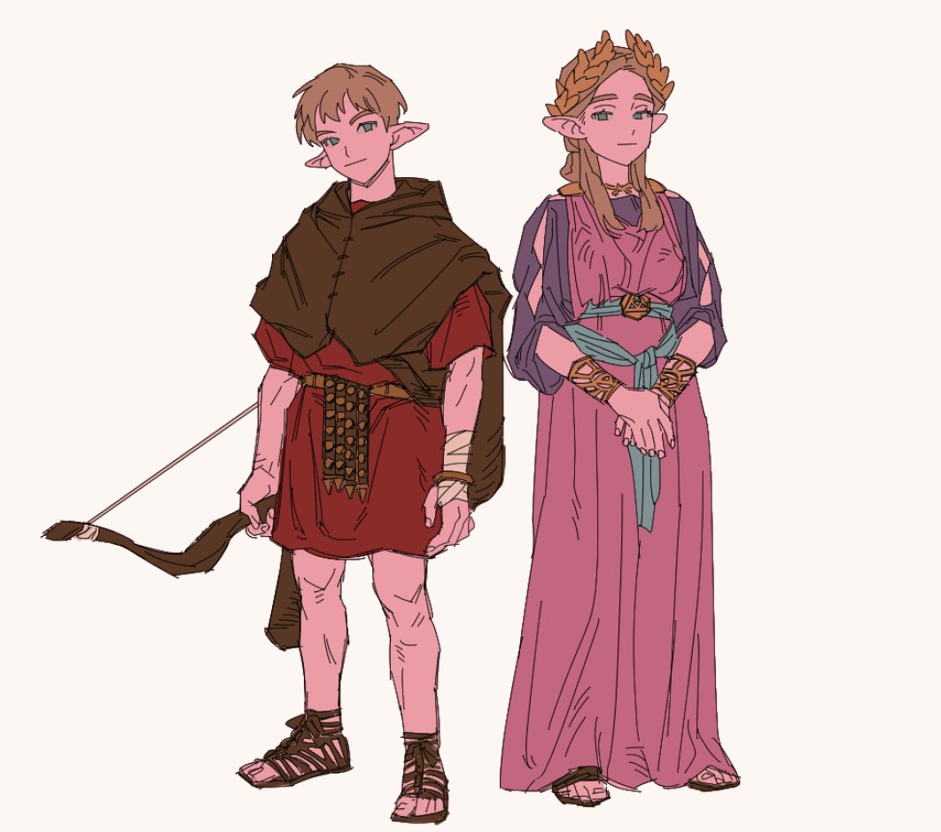 Safebooru - 1boy 1girl bangle bow (weapon) bracelet cloak commentary ...