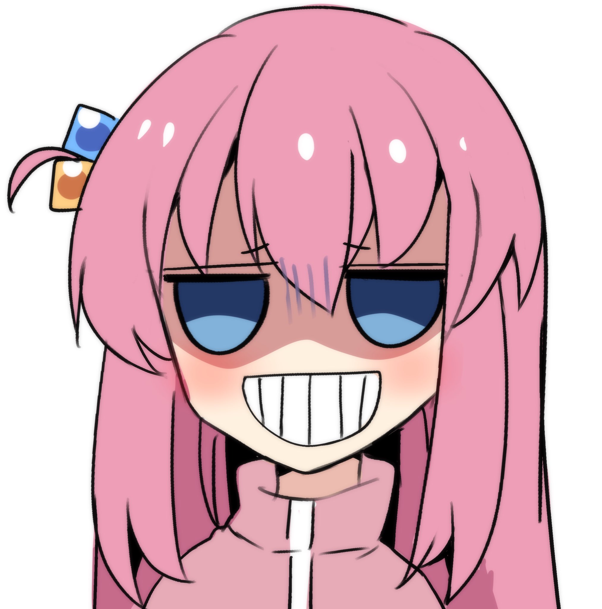 Safebooru - 1girl blue eyes bocchi the rock! commentary cube hair ...