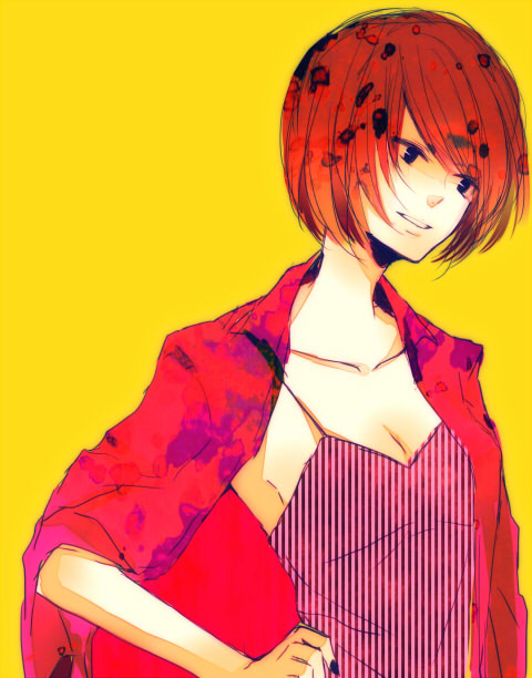 Safebooru - casual meiko portrait red hair redhead short hair simple ...