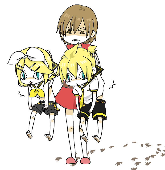 Safebooru - 2girls angry blonde hair brown hair kagamine len kagamine ...