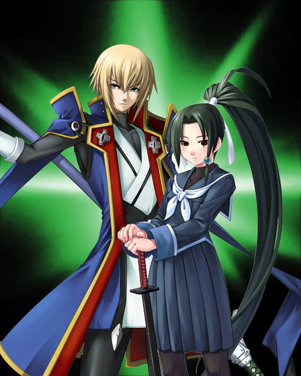 Safebooru - arcana heart blazblue crossover jin kisaragi sword ...