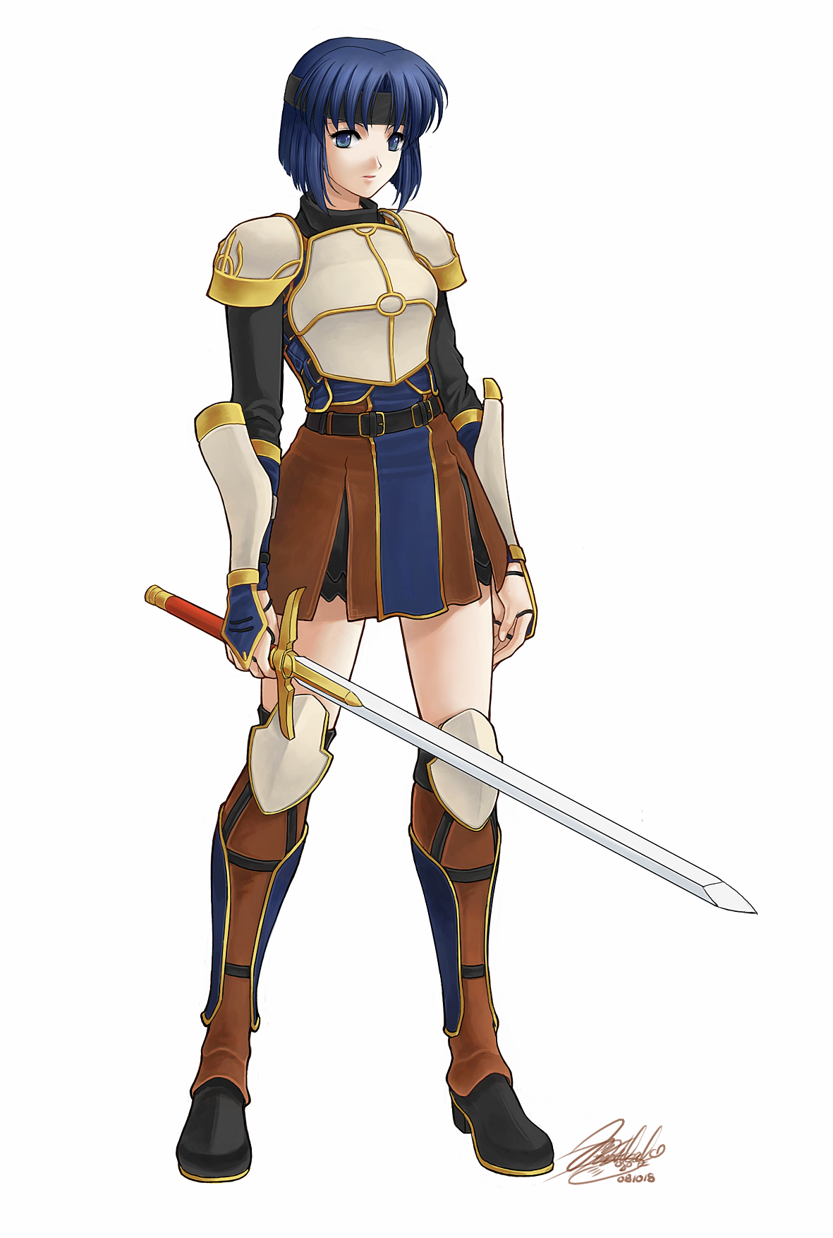Safebooru - 1girl arm guards armor armored dress artist name black ...