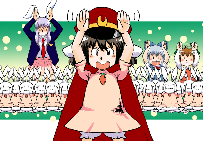 Safebooru - azuki osamitsu blue hair brown hair bunny bunny ears carrot ...