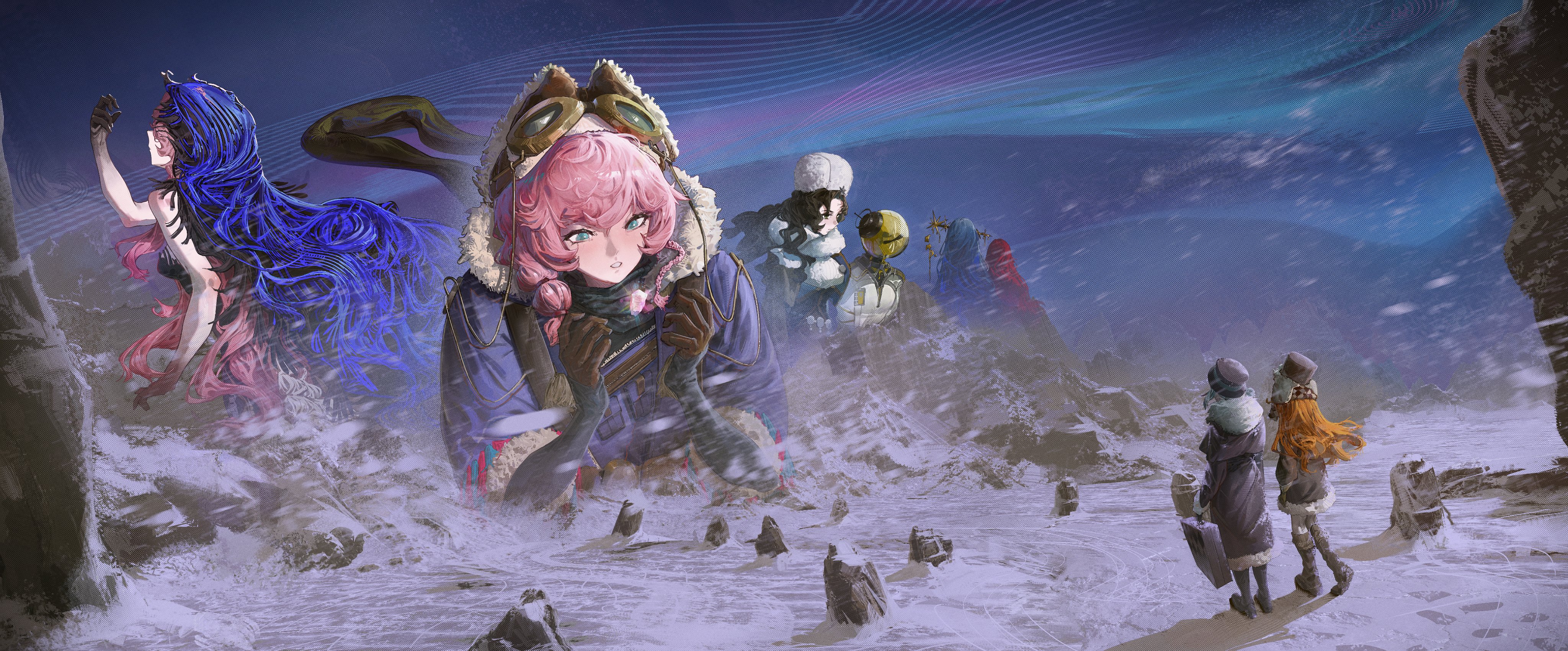 Safebooru - 6+girls absurdres arcana (reverse:1999) aurora black hair ...