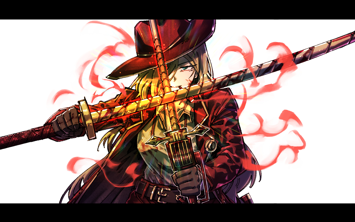 Safebooru - 1girl blue eyes breasts brown hair cigar coat commentary ...