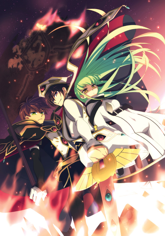 Safebooru - 2boys aori ryakko black hair c.c. cape code geass code ...
