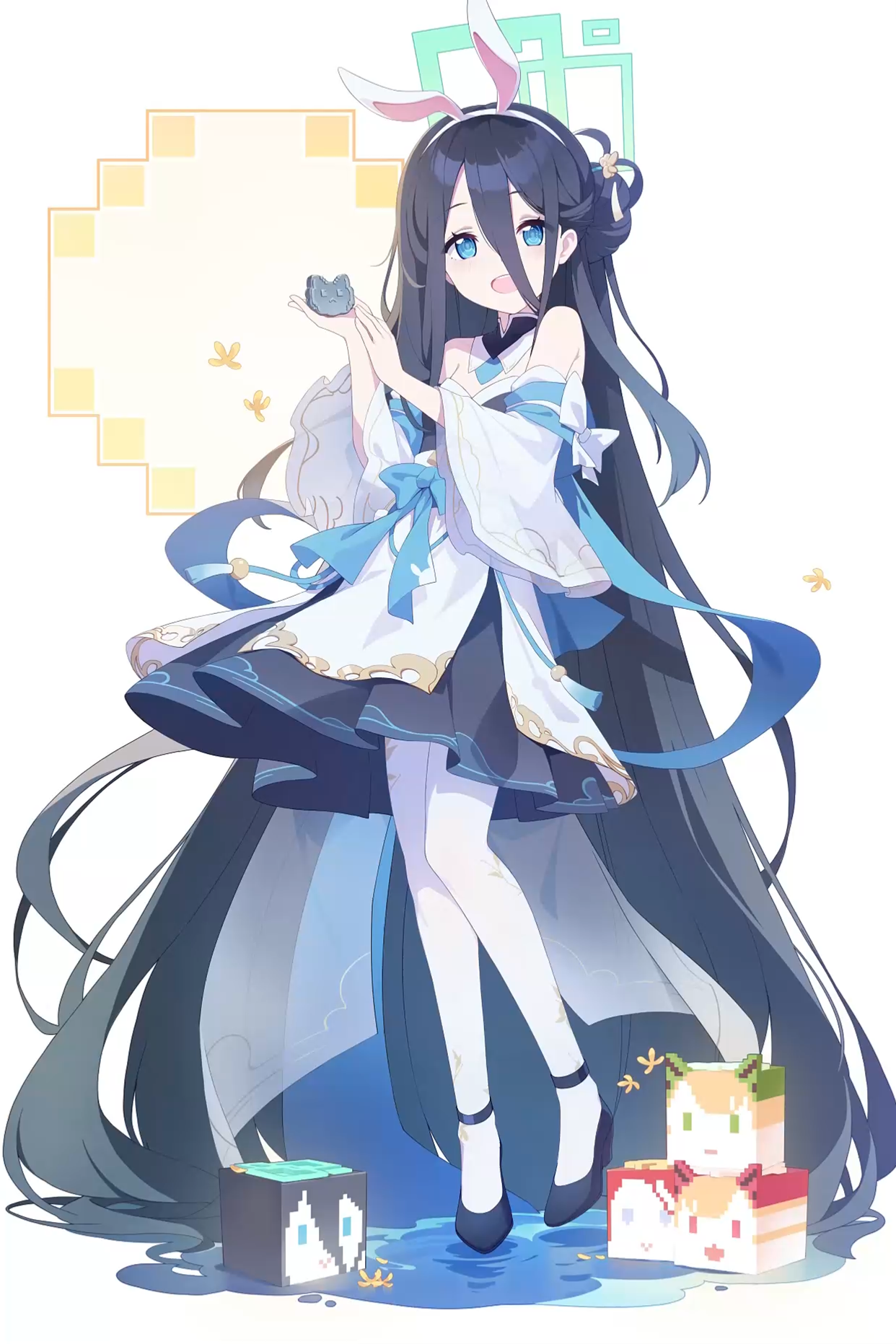 Safebooru - 1girl animal ears aris (blue archive) aris (moon rabbit ...